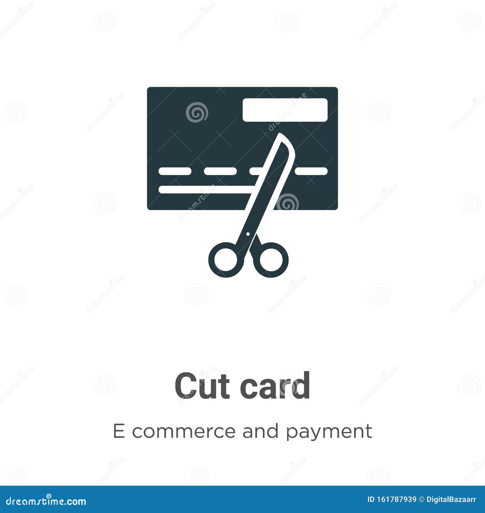 Cut Card Vector Icon on White Background. Flat Vector Cut Card Icon ...