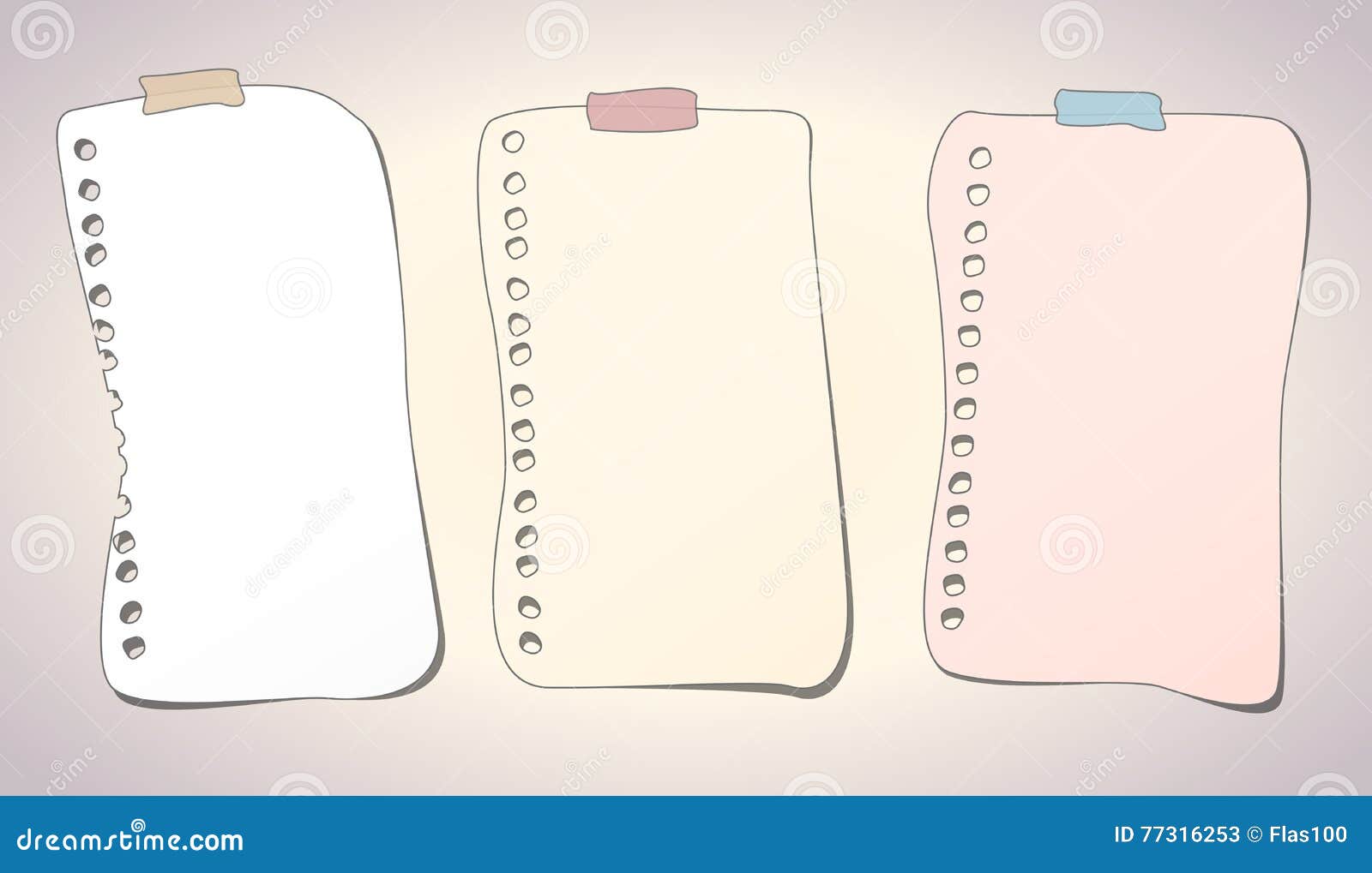 Cut Cartoon Notebook, Note Paper Sheets with Sticky Tape Stock Vector ...