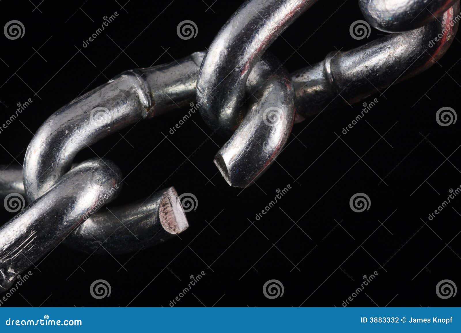 Cut chain link on black stock photo. Image of connection - 3883332