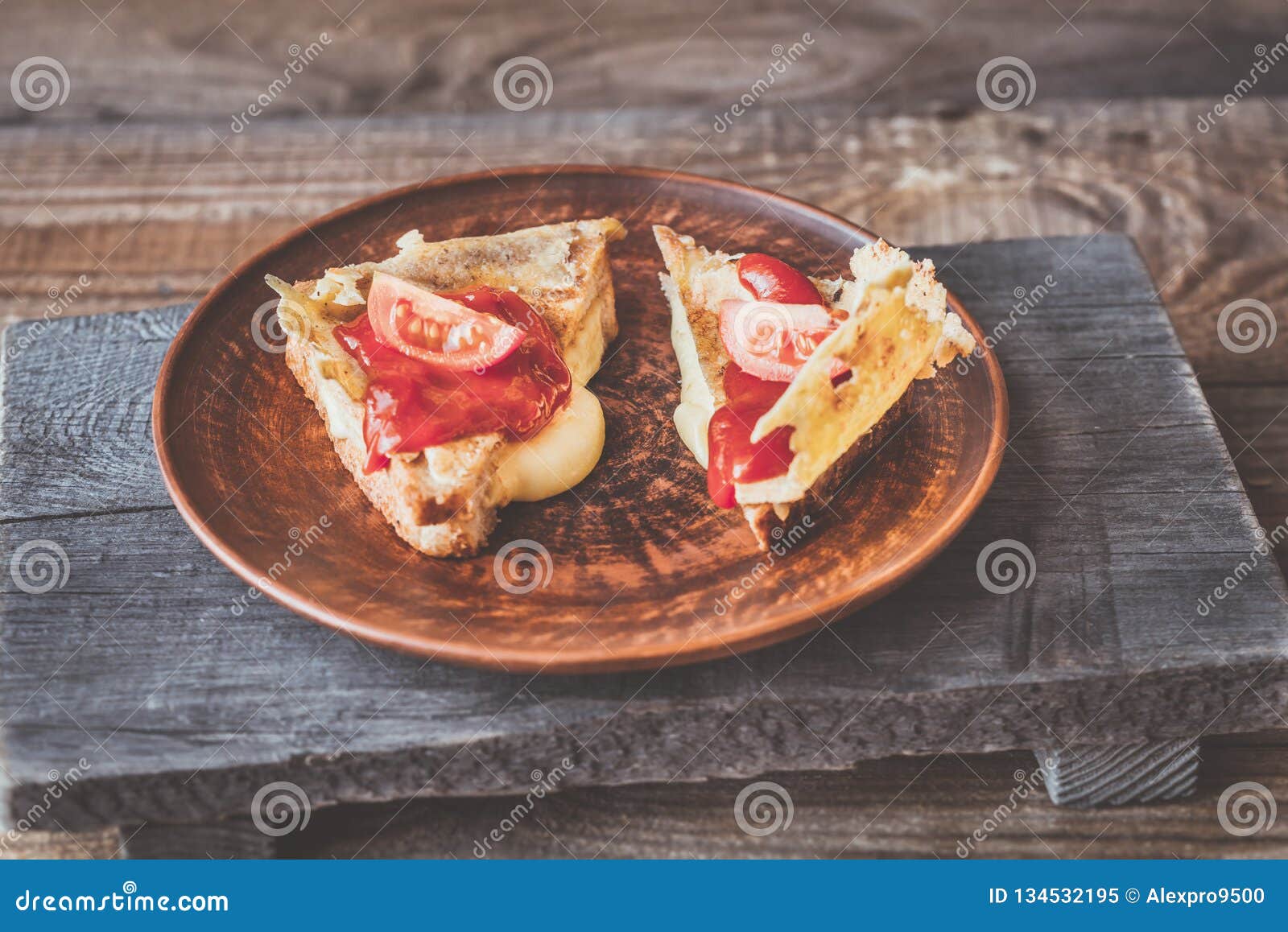 Cut Cheese Toast on the Plate Stock Image - Image of roasted, plate ...