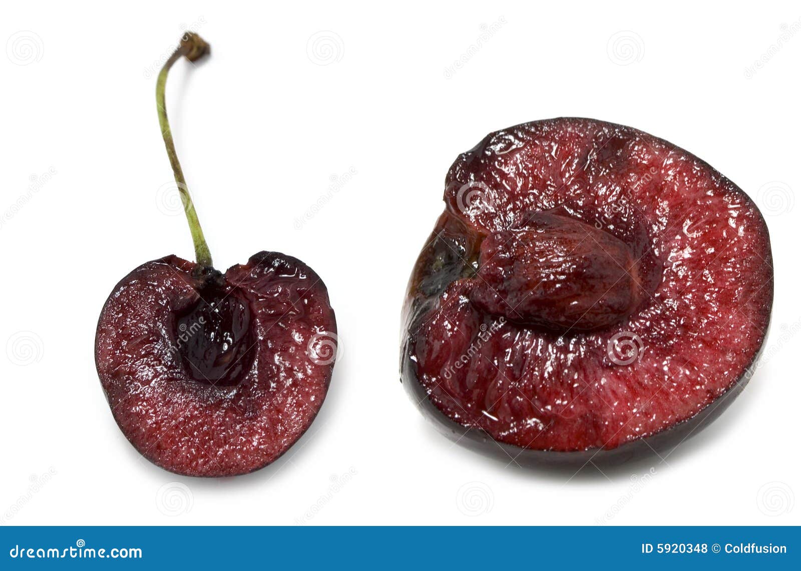 Cut of Cherry Fruit Over White Stock Photo - Image of healthy, ripe ...