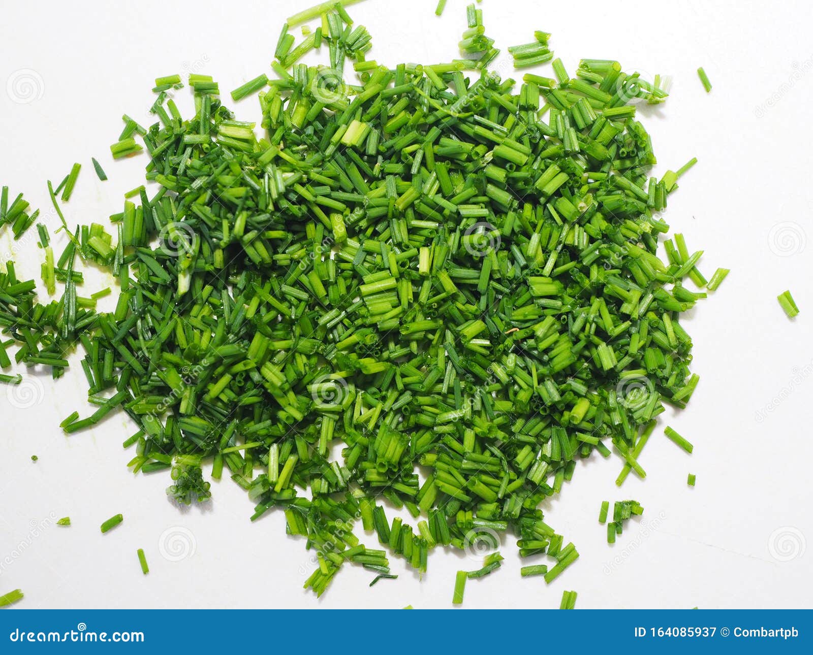 Cut Chives on a White Surface Stock Image - Image of salad, food: 164085937