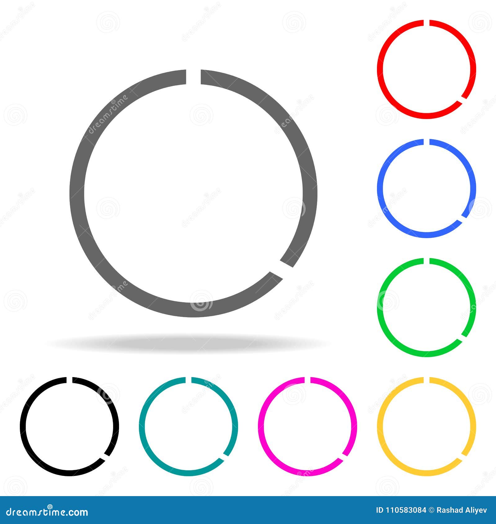 Cut Circle Web Icon. Elements in Multi Colored Icons for Mobile Concept ...