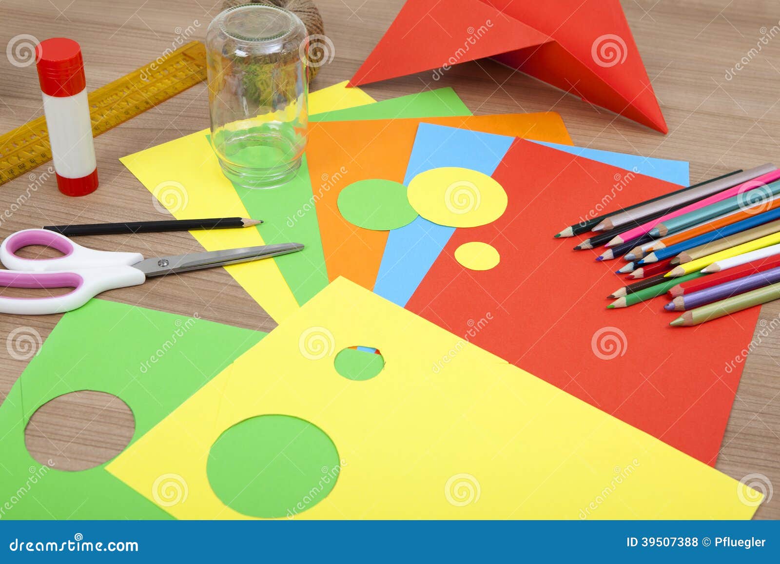 Cut circles of paper stock photo. Image of concept, table - 39507388