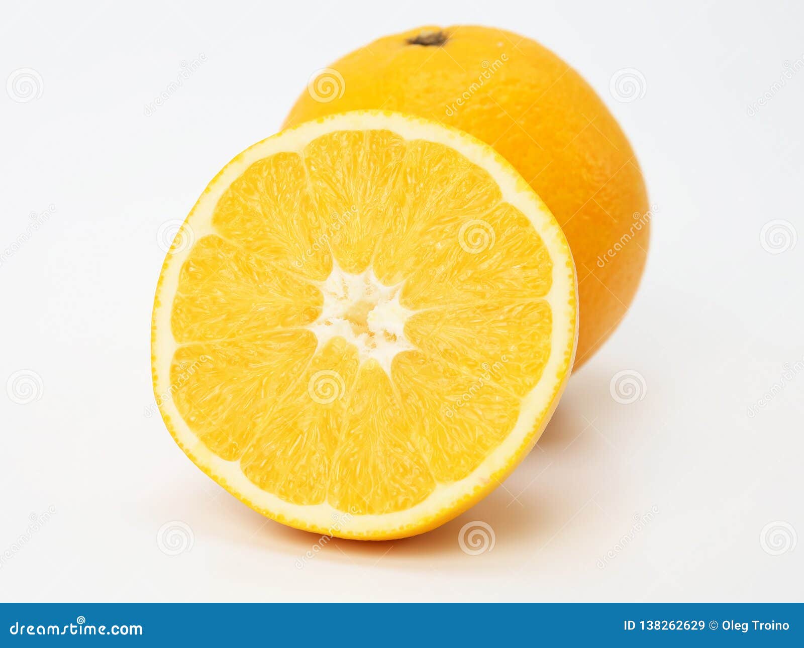 Cut Citrus Fruit of Orange on White Background Stock Image - Image of ...