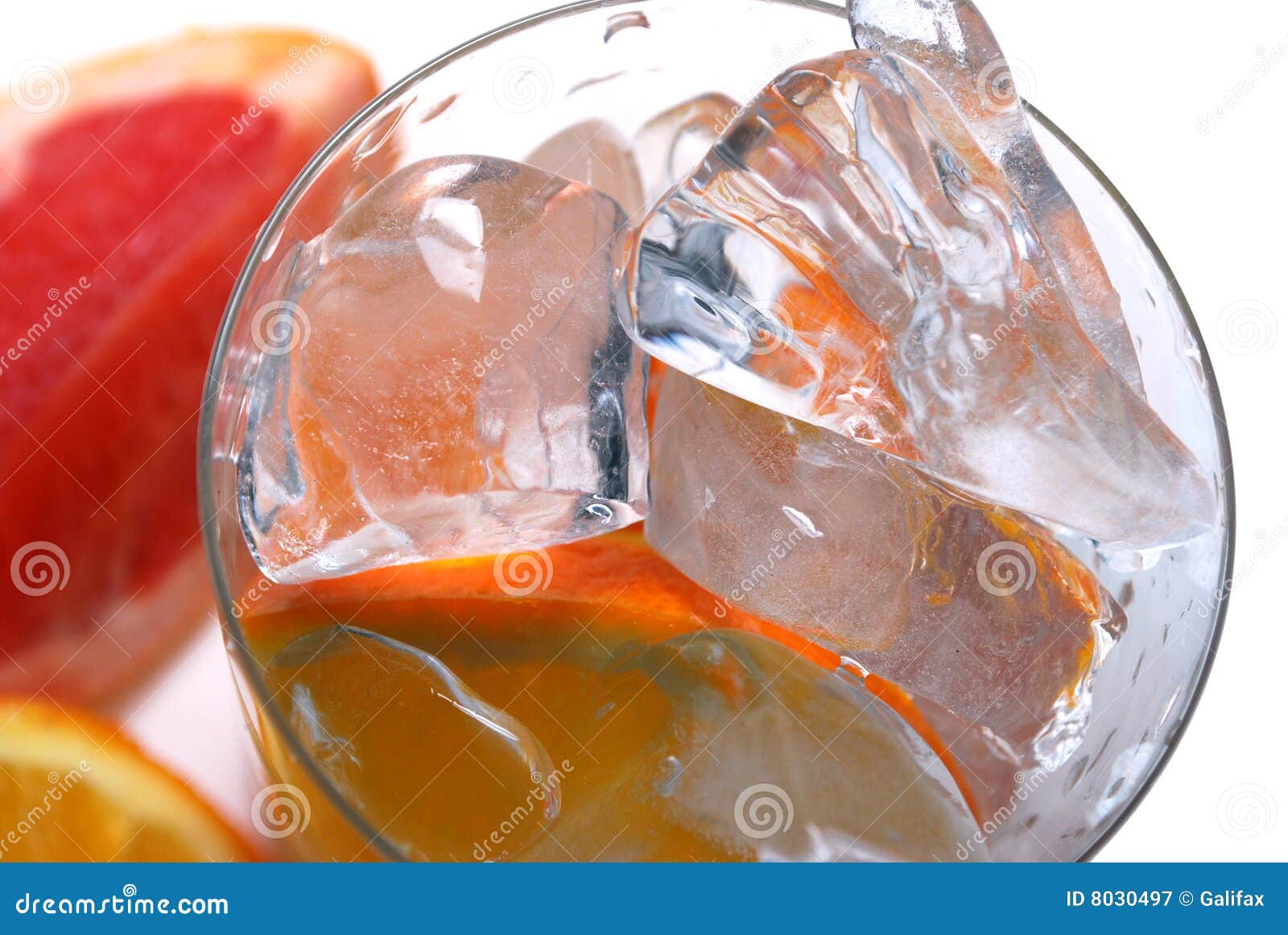 Cut citrus in ice stock image. Image of drink, refreshment - 8030497