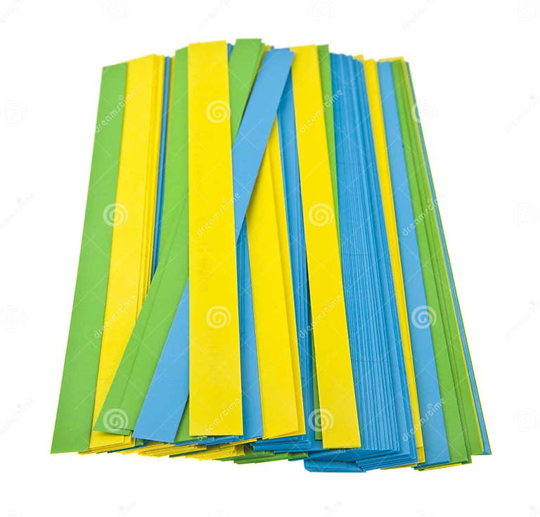 Cut Colored Paper Isolated on White Background Stock Photo - Image of ...