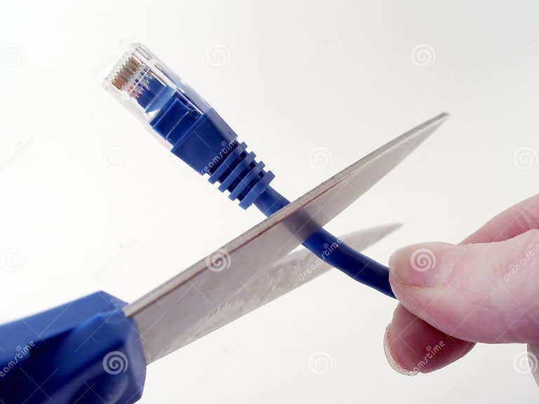 Cut the Connection stock photo. Image of cable, connections - 90684