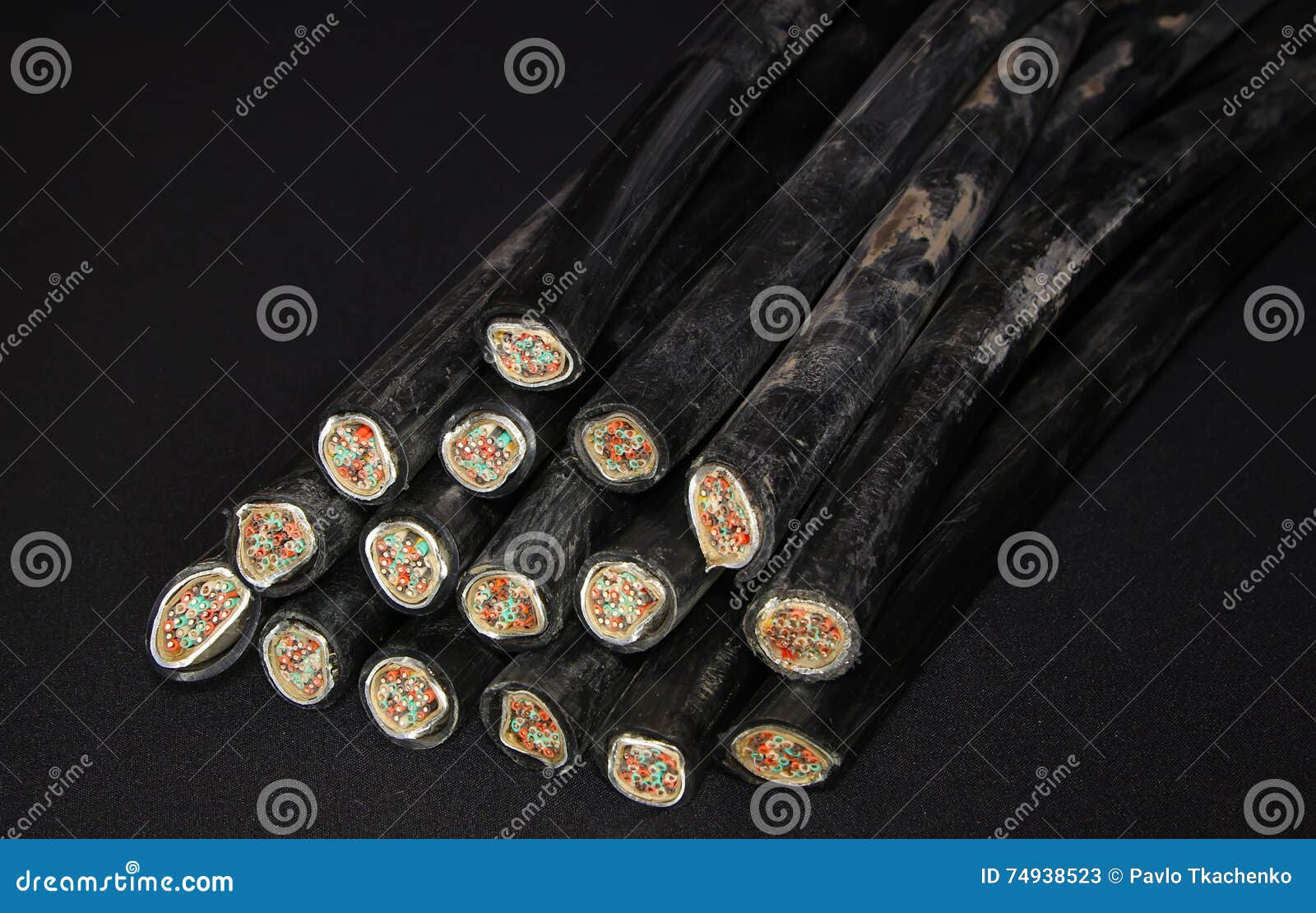 The cut copper cable stock image. Image of cable, colorful - 74938523