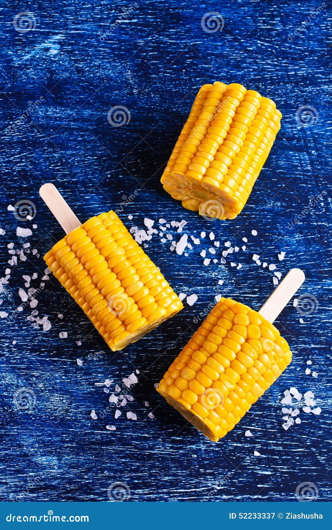 Cut Corn on the Cob on a Stick Stock Image - Image of organic, fresh ...