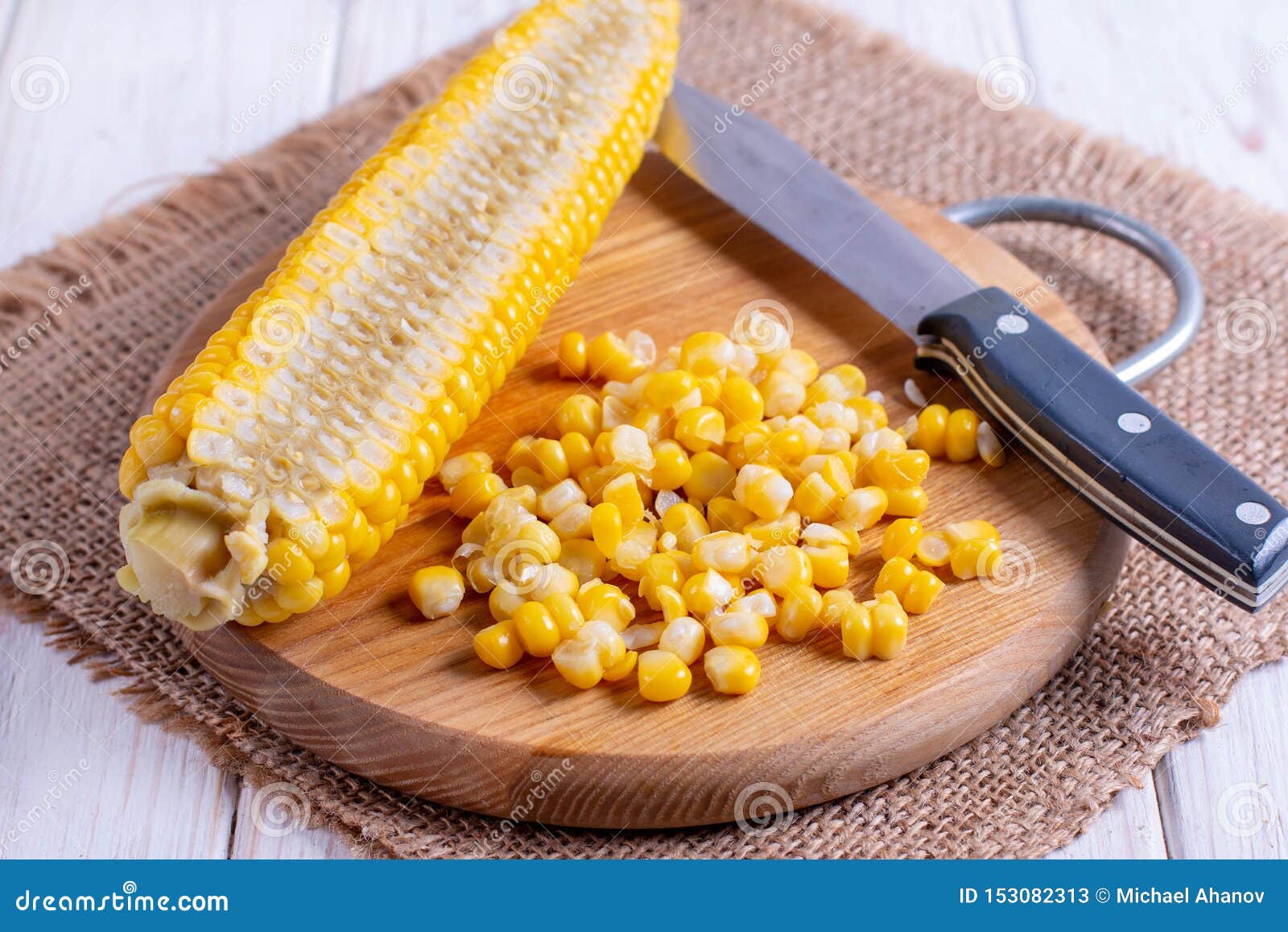 Cut the corn grain stock image. Image of harvest, bowl - 153082313