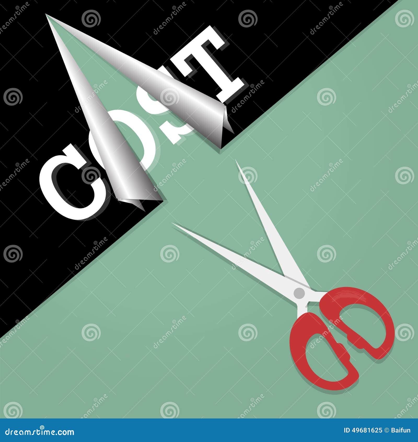 Cut cost stock vector. Illustration of management, economy - 49681625