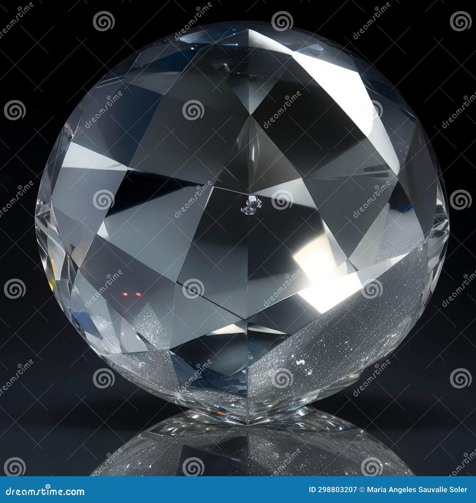 Cut crystal ball stock illustration. Illustration of reflection - 298803207