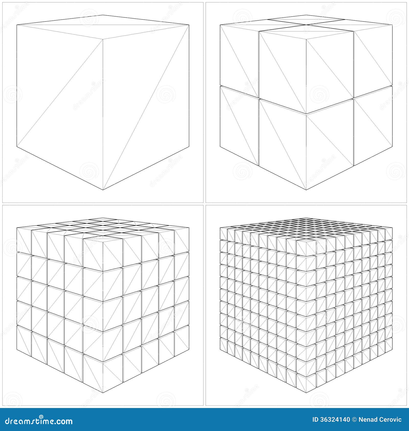 Cut Cube From The Simple To The Complicated Vector | CartoonDealer.com ...