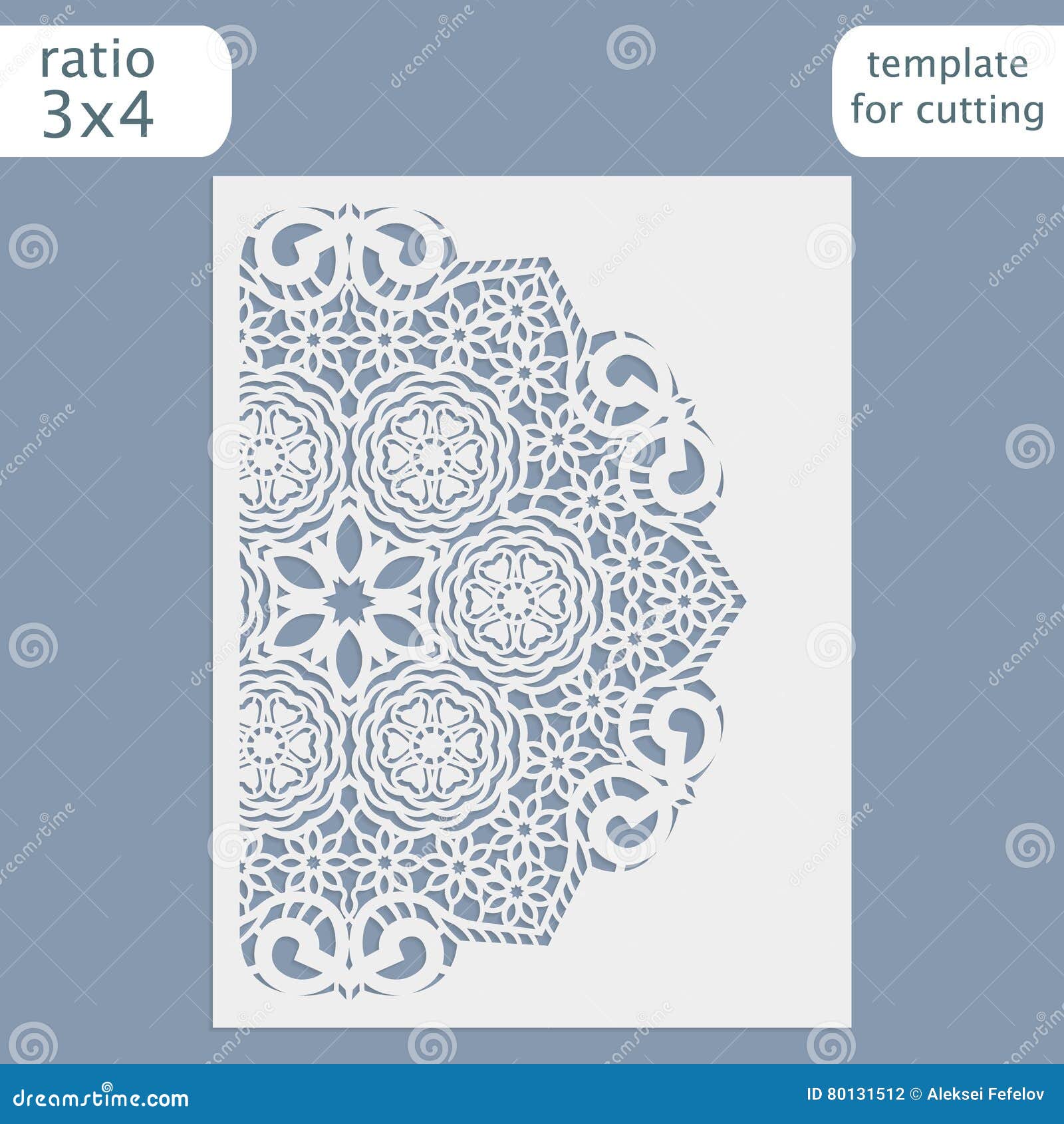 Laser Cut Wedding Invitation Card Template. Cut Out The Paper Card With ...