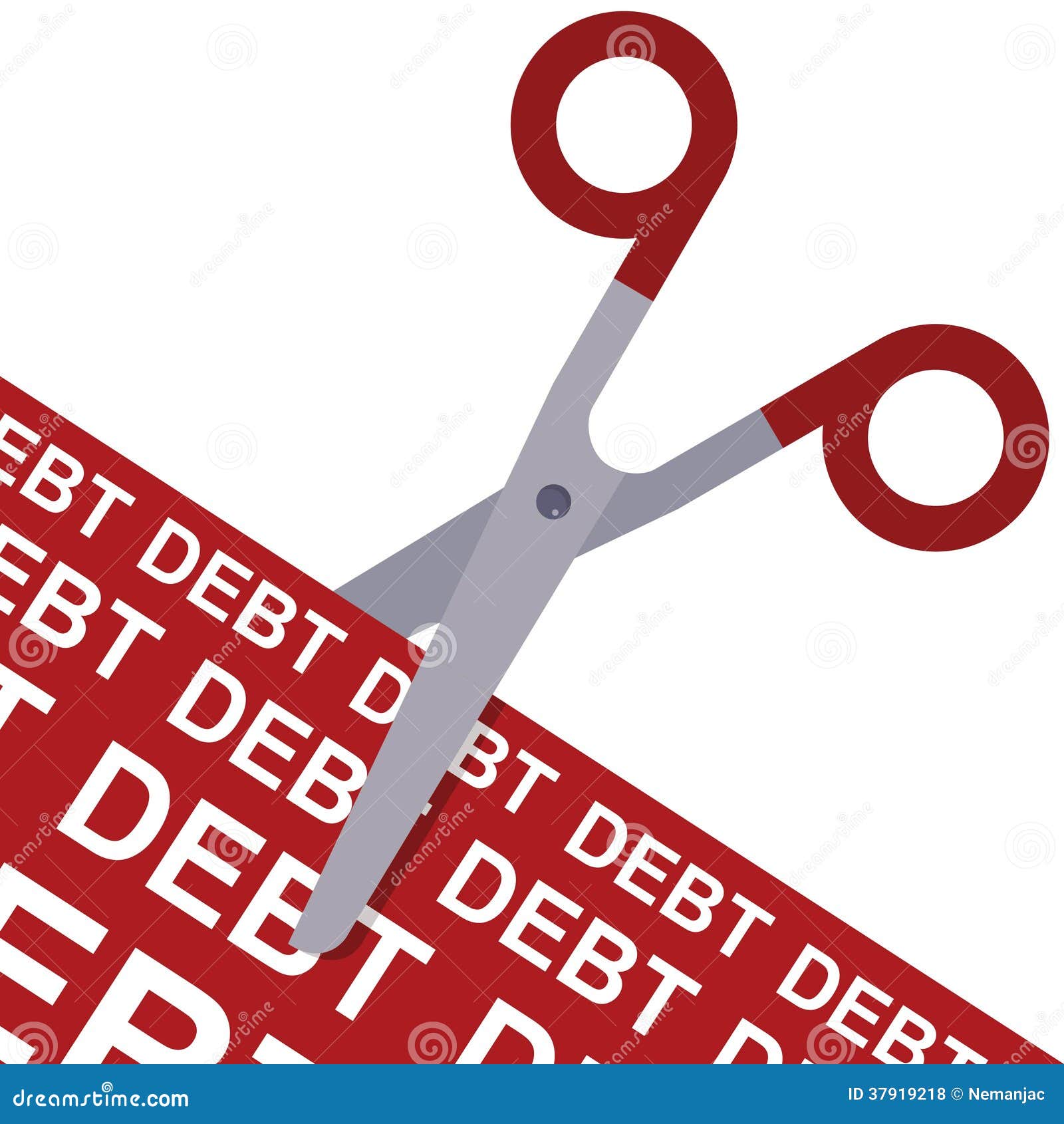 Cut debt concept stock illustration. Illustration of economic - 37919218
