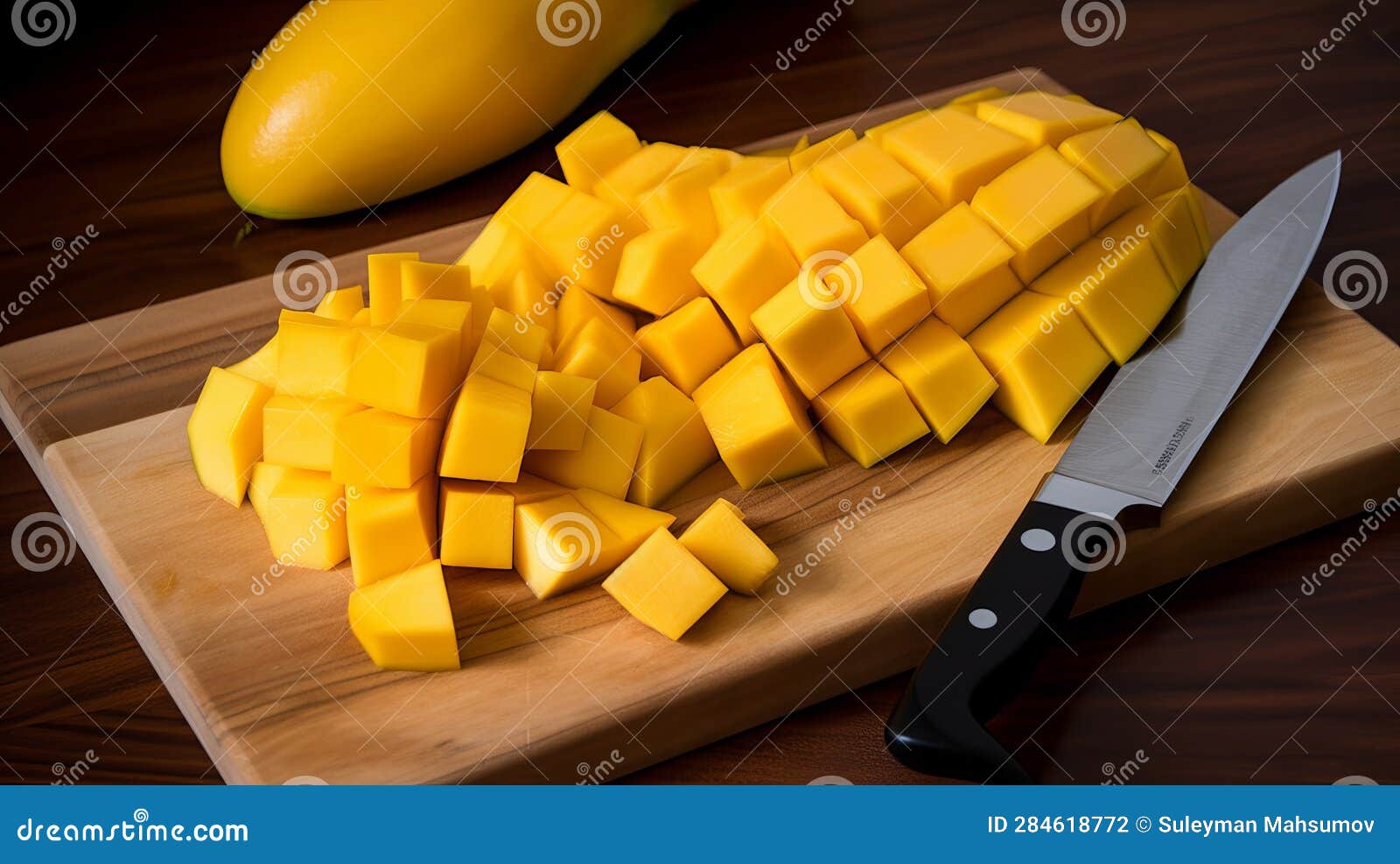 Cut diced mango stock photo. Image of generative, macro - 284618772