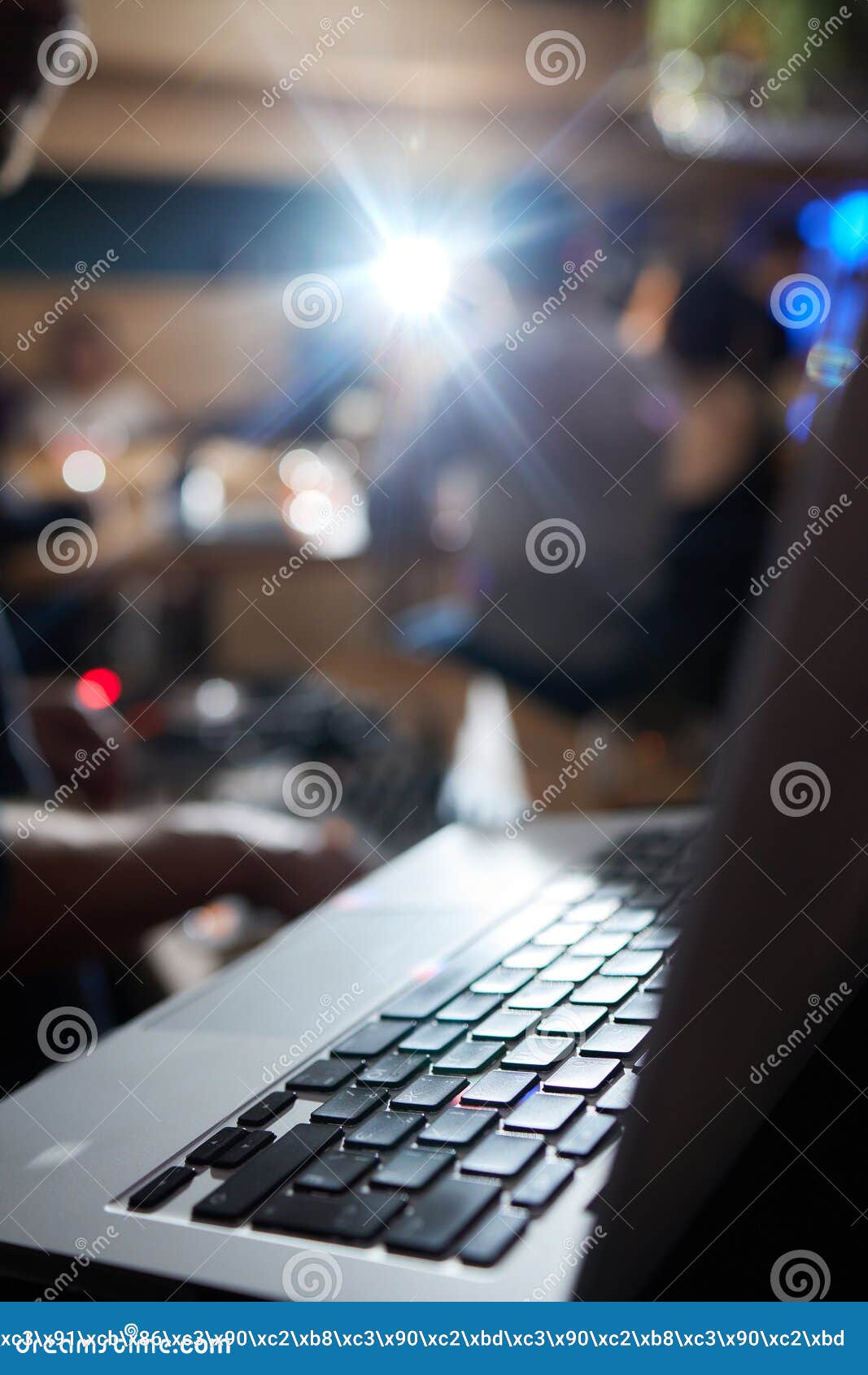 Cut in of DJ Decks and Laptop Computer. Stock Photo - Image of creative ...