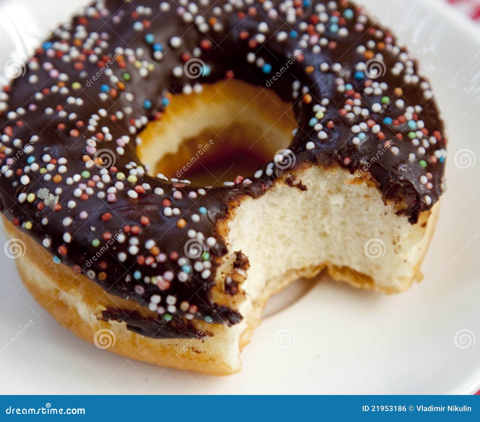 Cut donut on table. stock photo. Image of donut, baked - 21953186