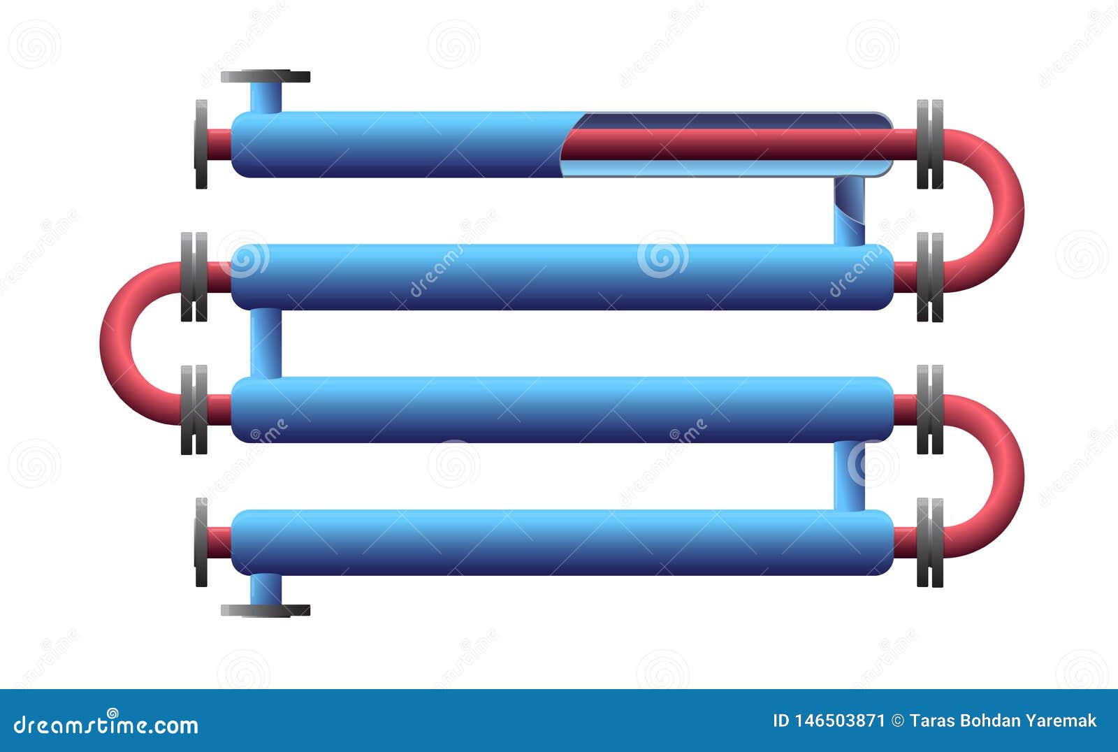 Double Pipe Heat Exchanger. Apparatus For Chemical Processing. Pipe-in ...