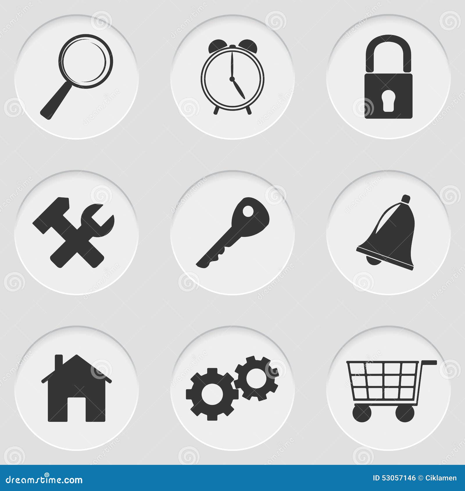 Cut elements with icons stock vector. Illustration of time - 53057146