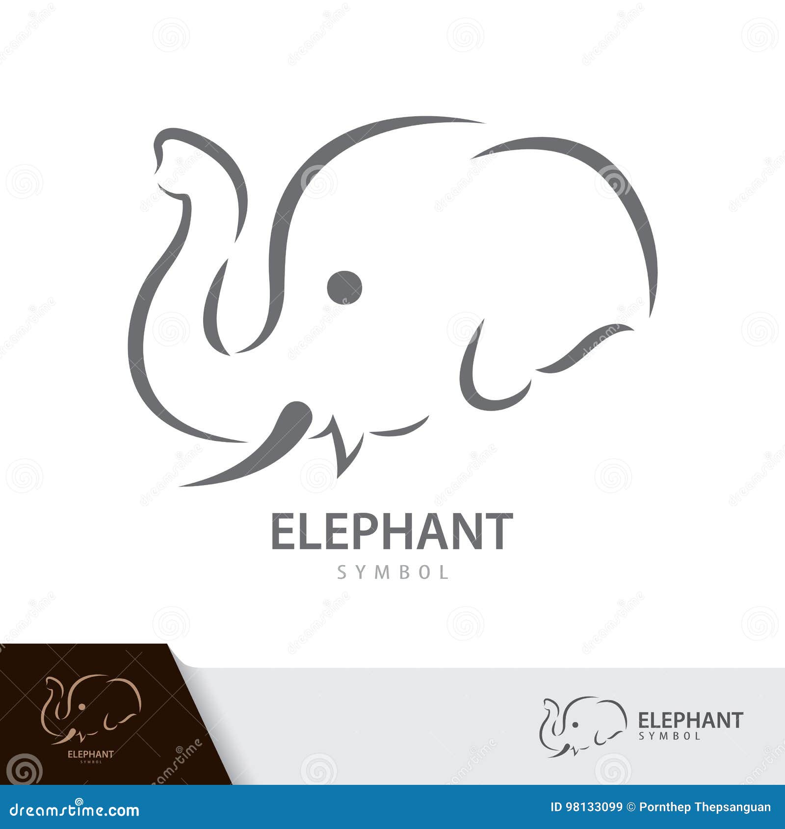 Cut Elephant symbol icon. stock vector. Illustration of logo - 98133099