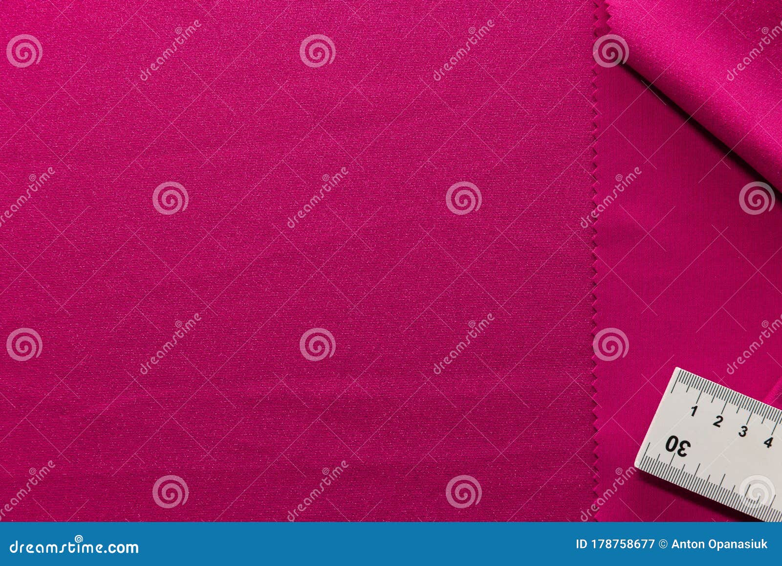 Cut Fabric on a Table with a Ruler Stock Image - Image of meter ...