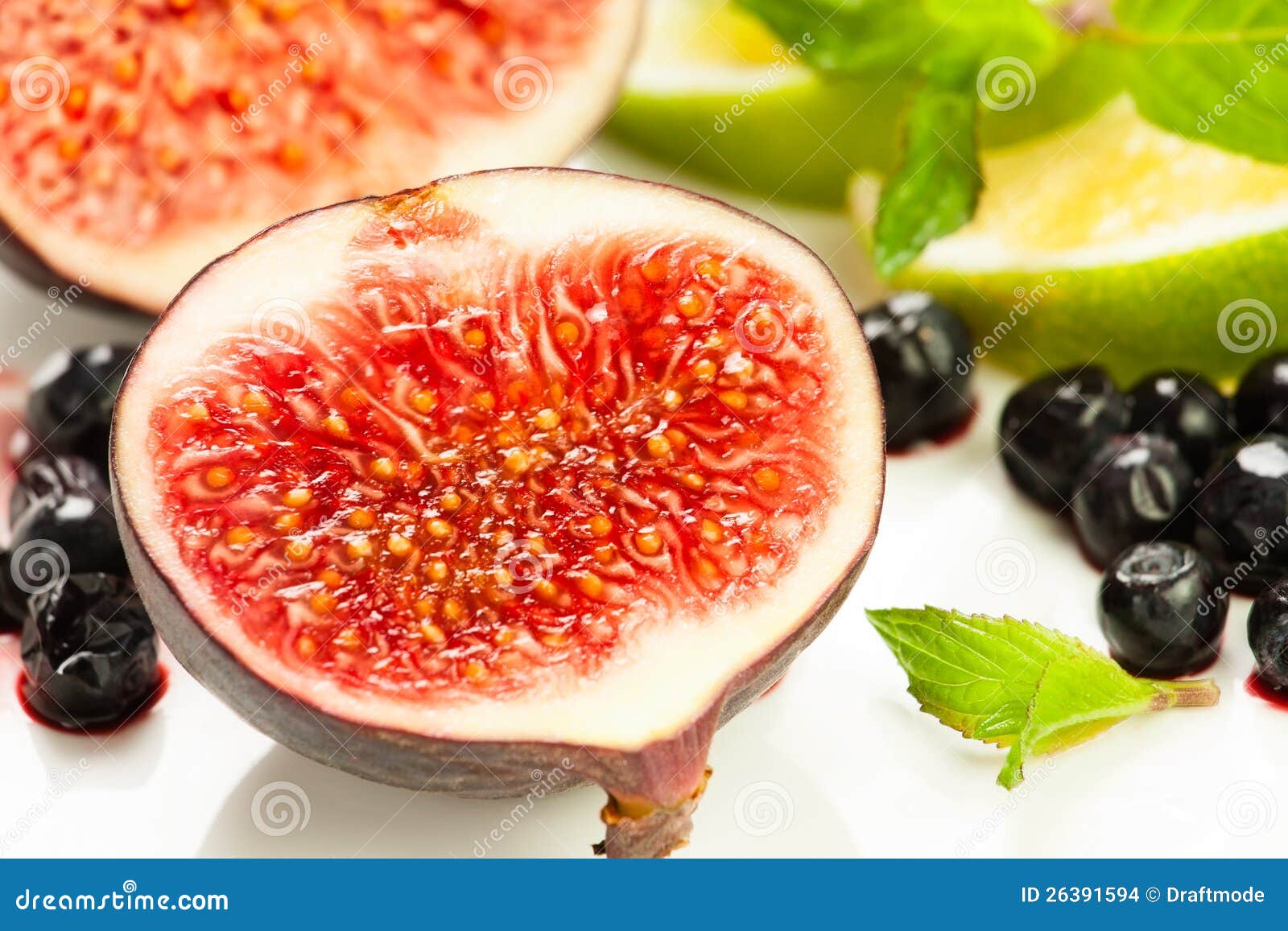 Cut fig stock photo. Image of organic, ingredient, mint - 26391594
