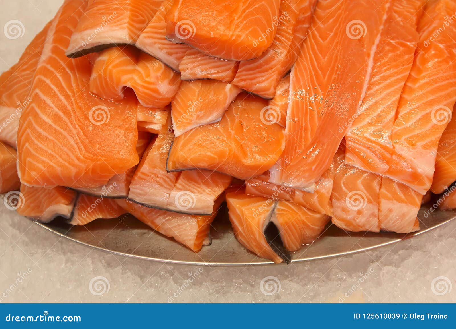 Cut Fillet of Red Fish on the Counter Stock Image - Image of counter ...