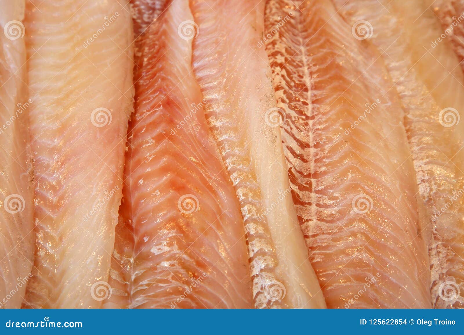 Cut Fillet of Red Fish on the Counter Stock Photo - Image of counter ...