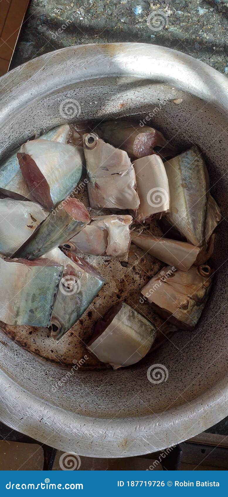 Cut Fish in a Pot for Cooking Stock Photo - Image of seafood, home ...