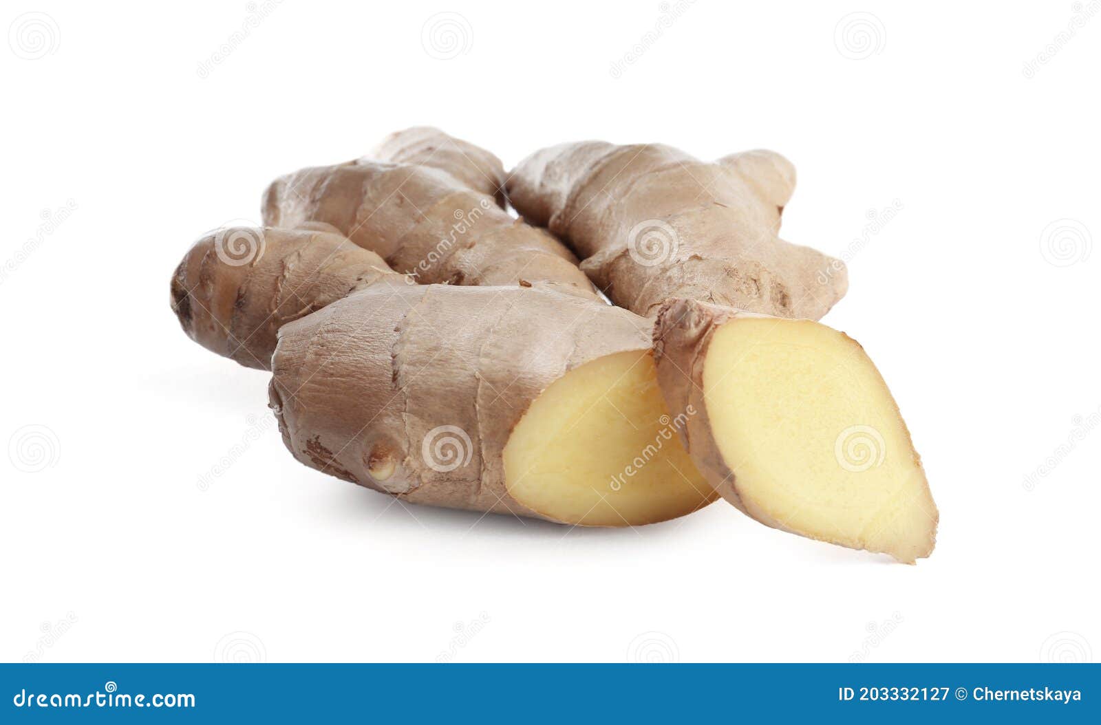 Cut Fresh Ginger Root Isolated on White Stock Image - Image of ginger ...