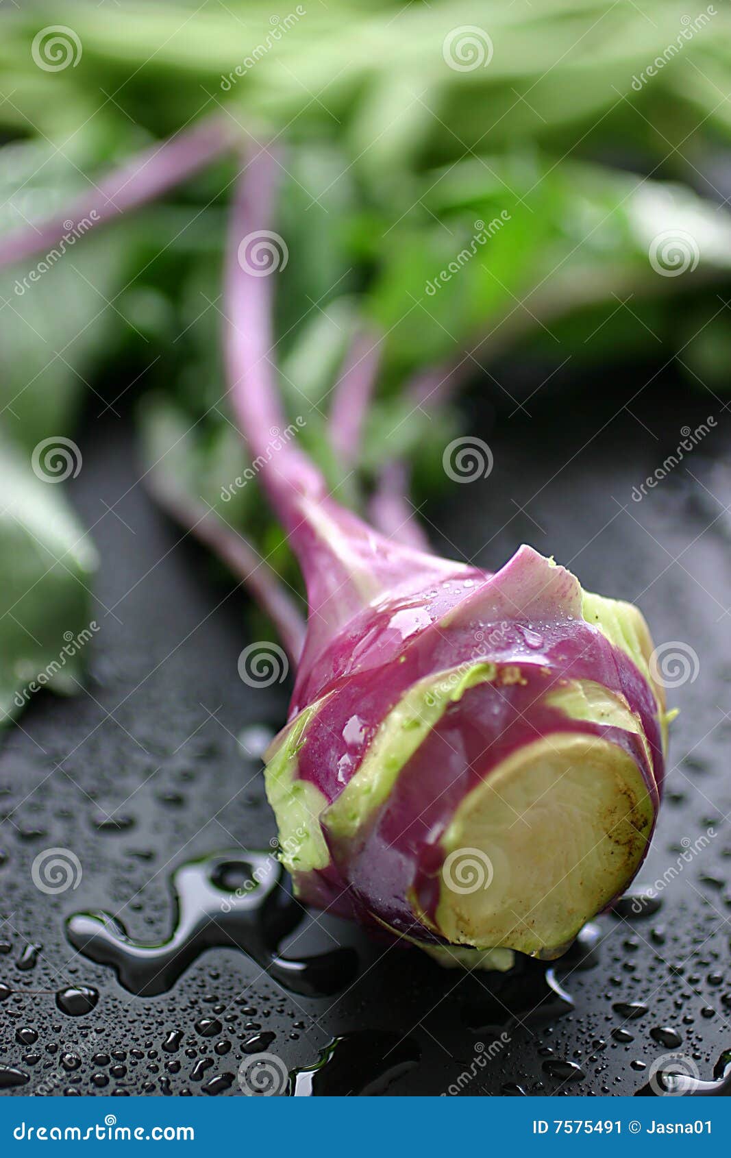 Cut fresh kohlrabi stock image. Image of healthy, close - 7575491