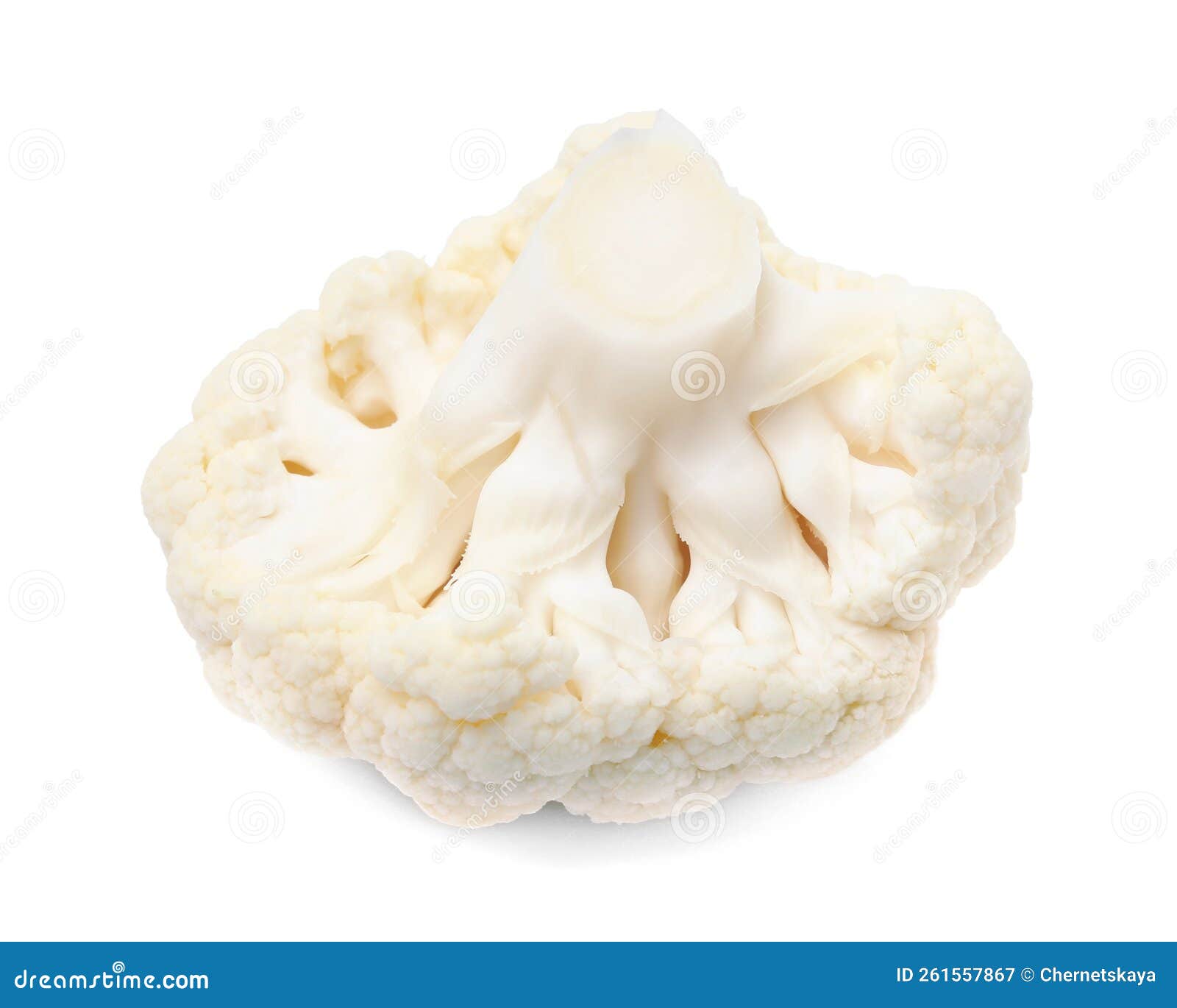 Cut Fresh Raw Cauliflower on White Background Stock Image - Image of ...