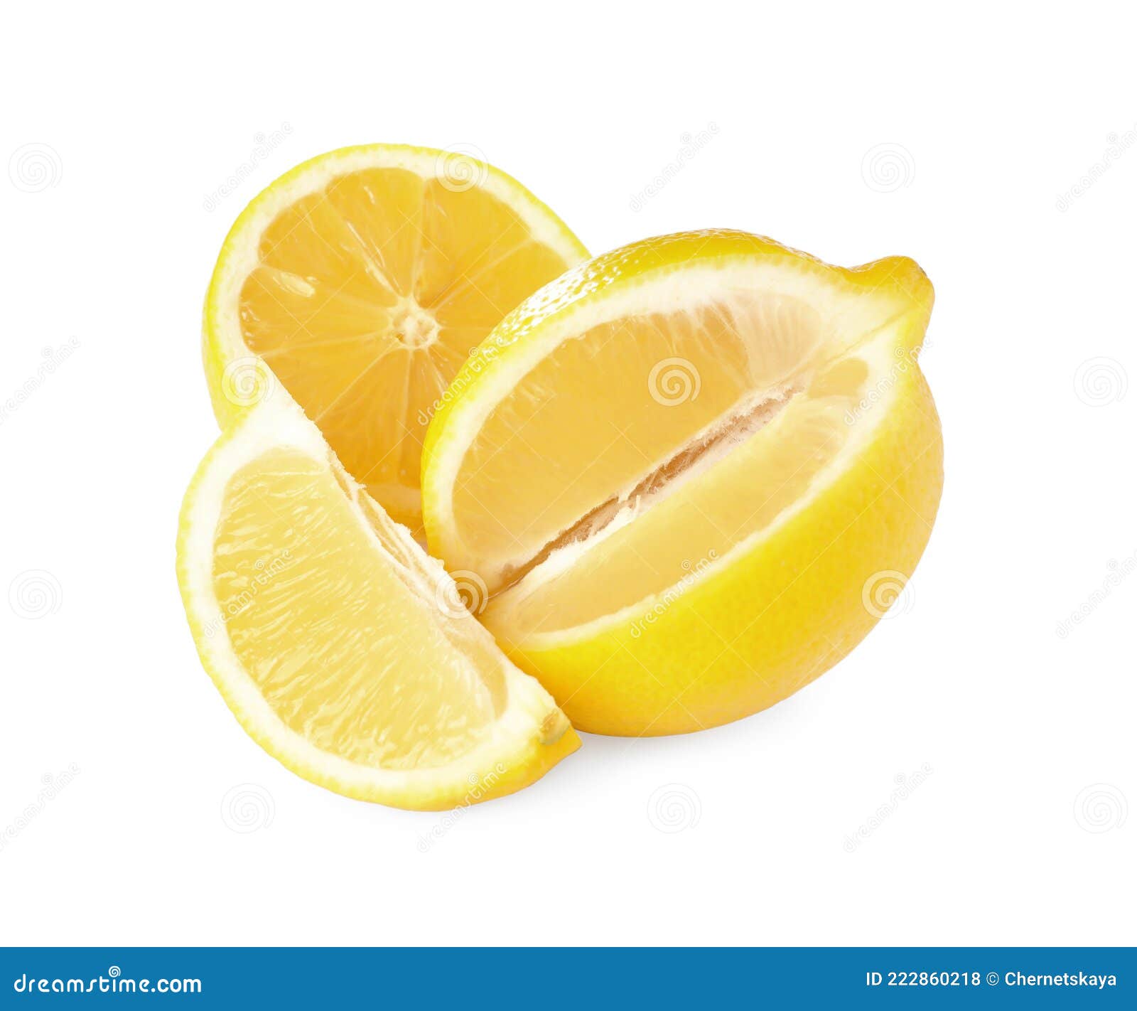 Cut Fresh Ripe Lemons on White Stock Photo - Image of healthy, slice ...