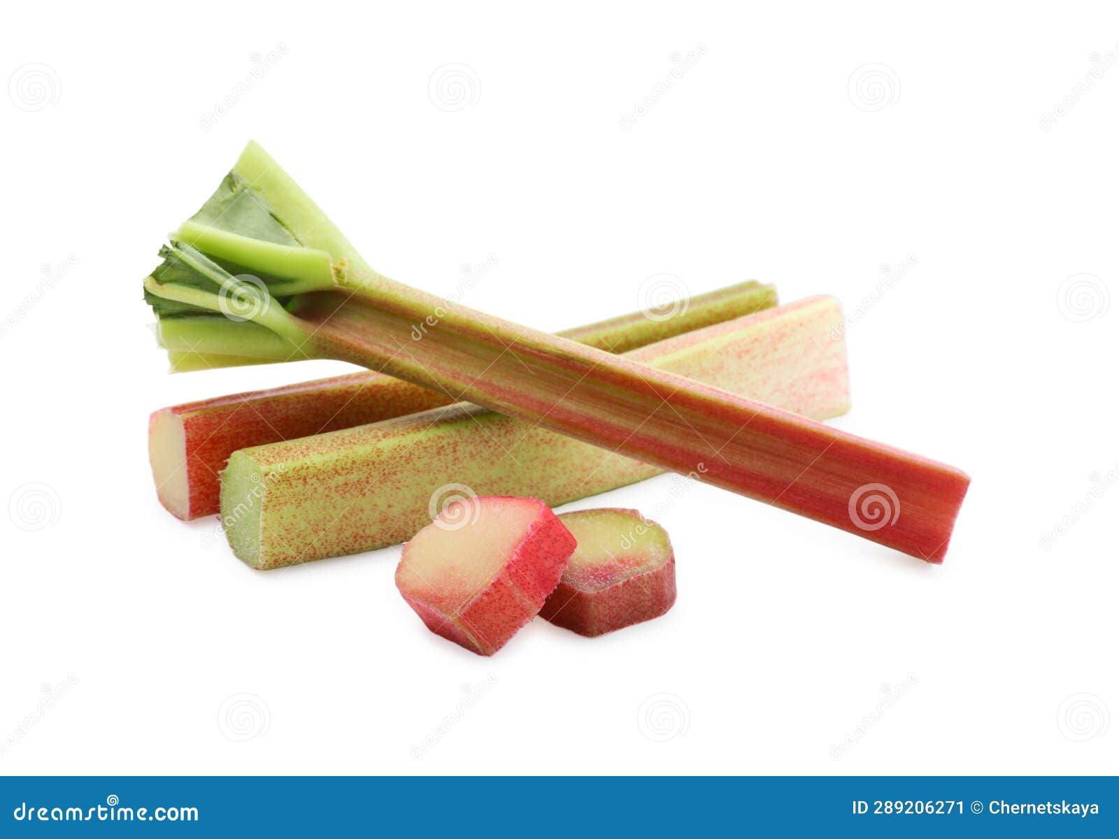 Cut Fresh Ripe Rhubarb Isolated on White Stock Image - Image of diet ...