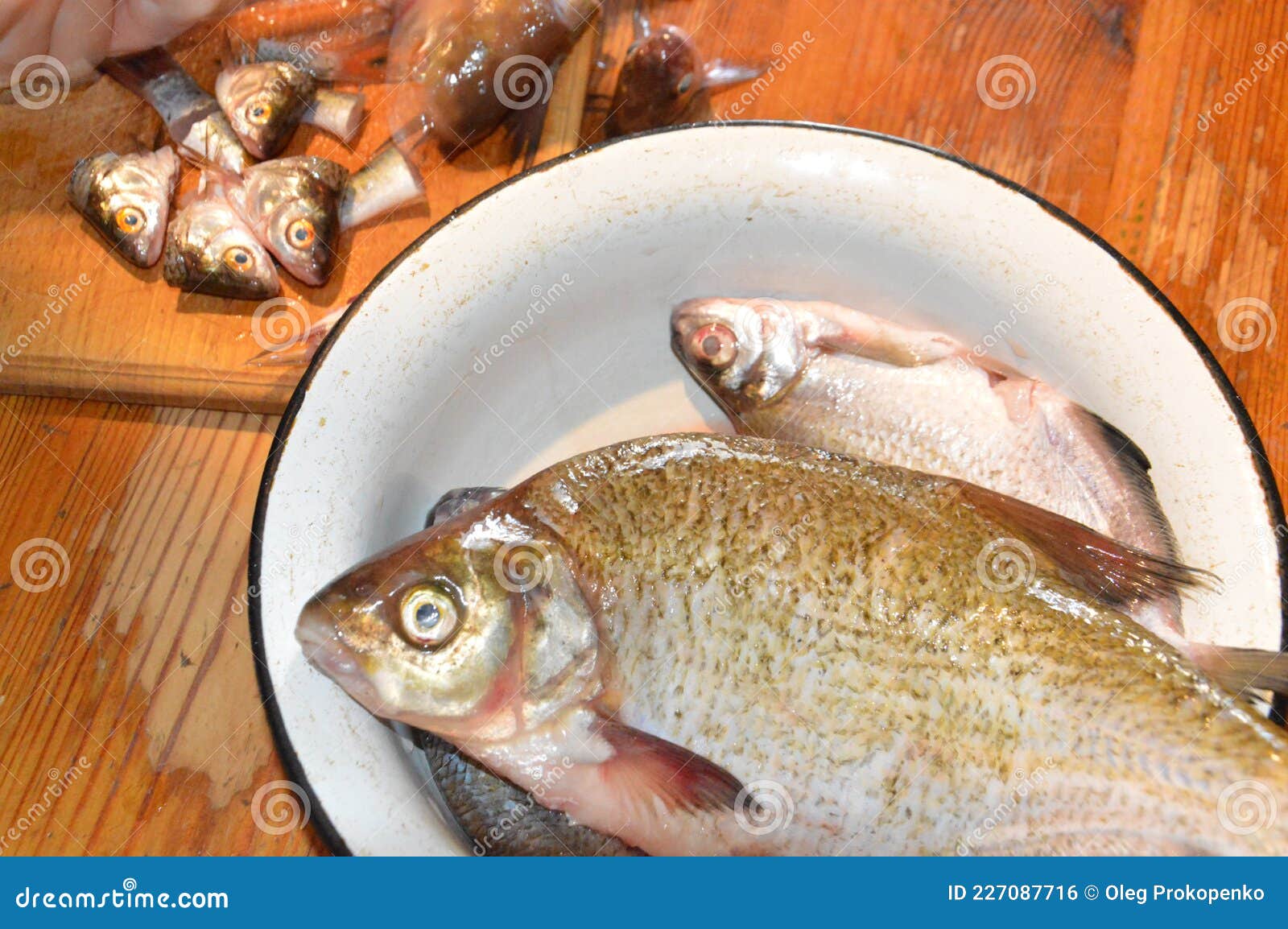 Cut Fresh River Fish with a Knife Stock Photo - Image of food, closeup ...