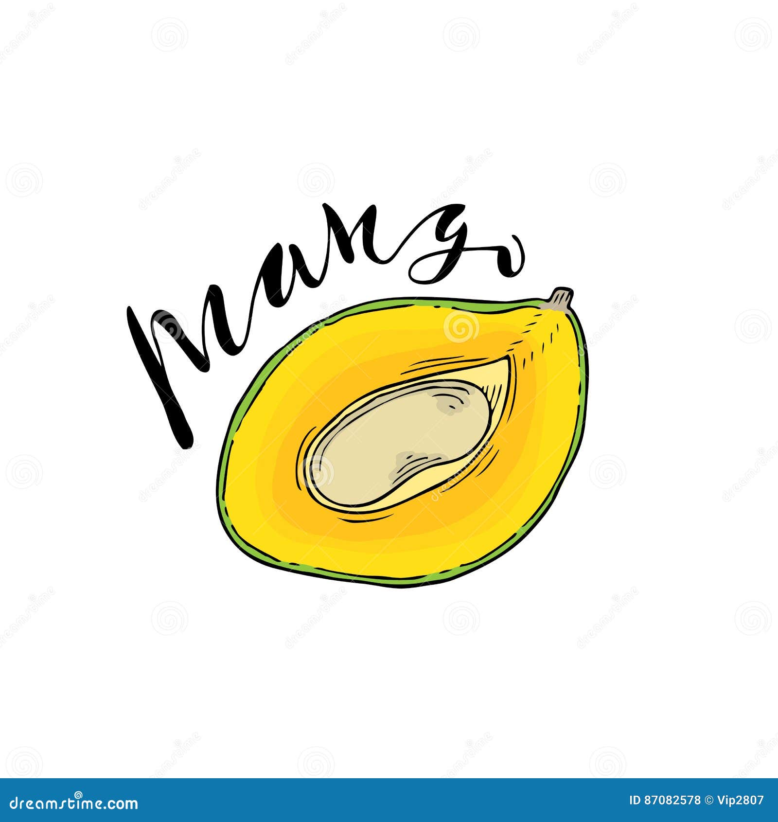 Mango, Cross-section. 3d Rendering With Realistic Texture Stock ...