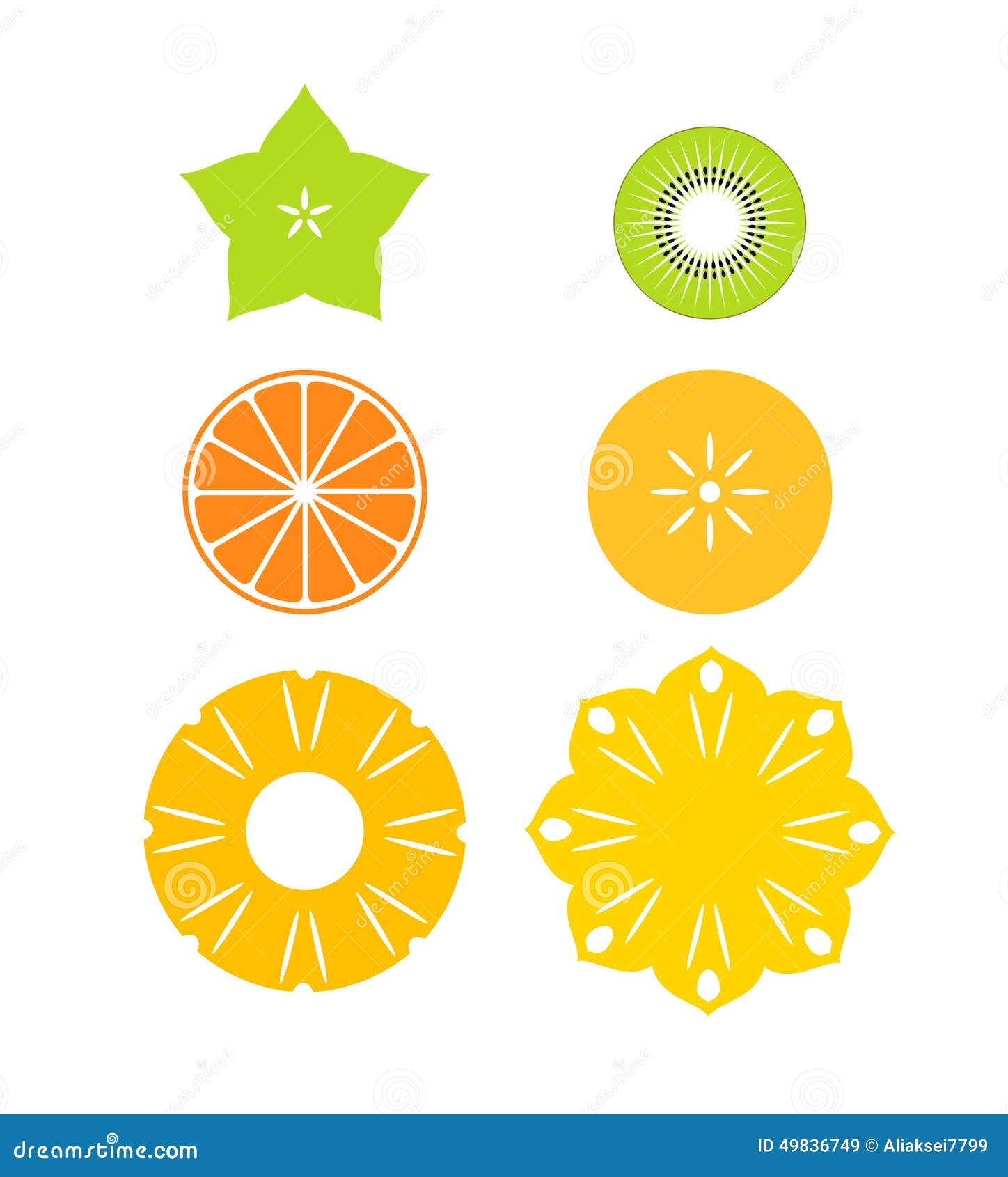 Cut fruit stock vector. Illustration of abstract, food - 49836749