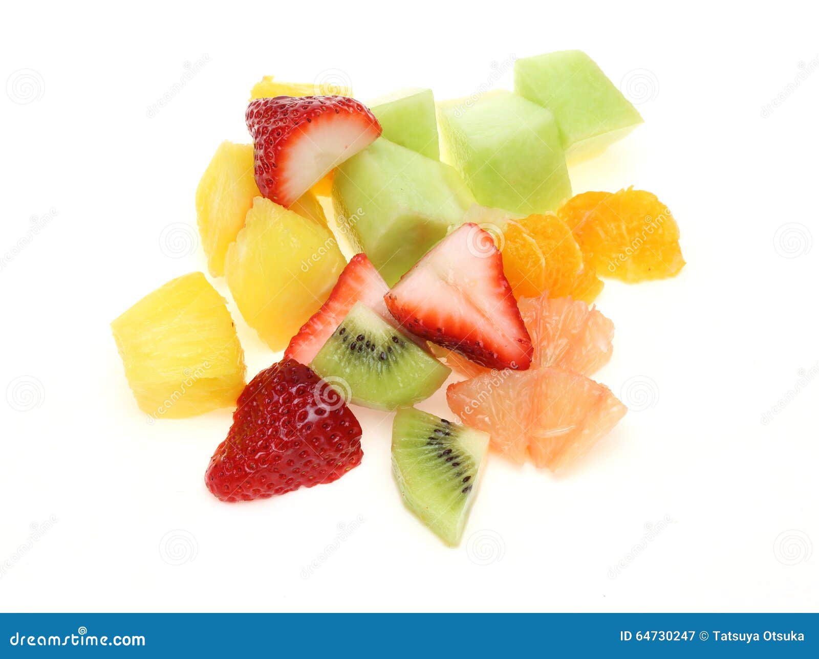 Cut fruits stock image. Image of studio, pineapple, white - 64730247