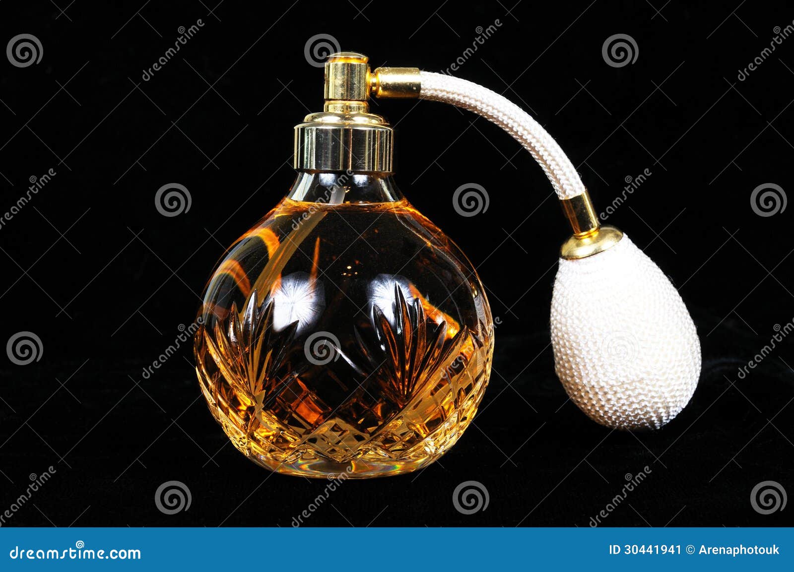 Cut Glass Perfume Atomiser Bottle. Stock Image - Image of perfumery ...