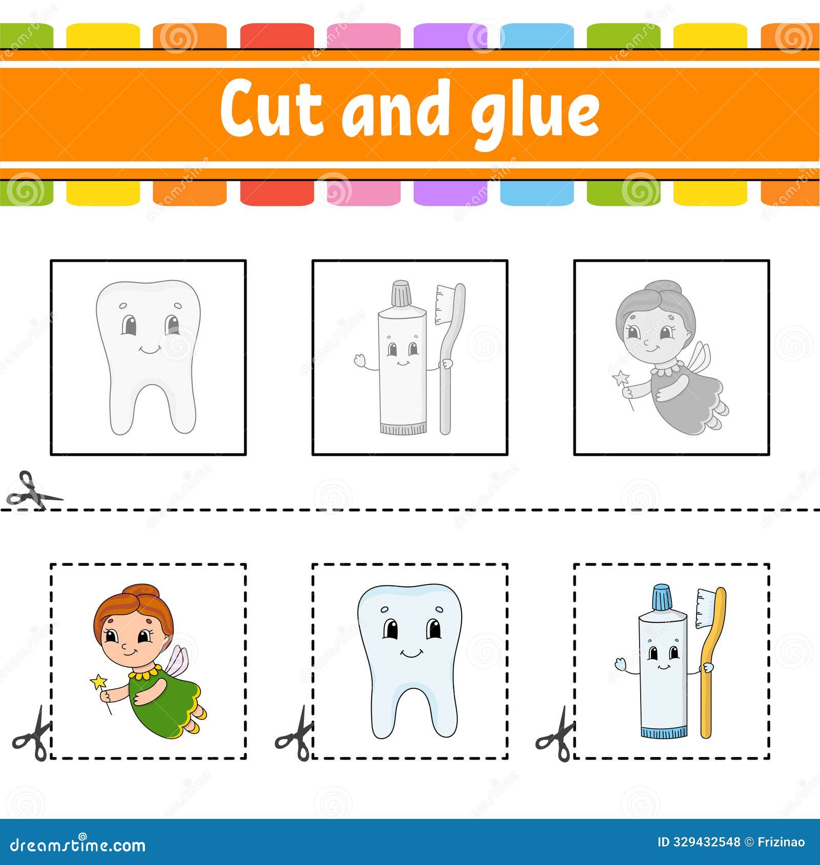 Cut and Glue. Game for Kids. Education Developing Worksheet. Color ...