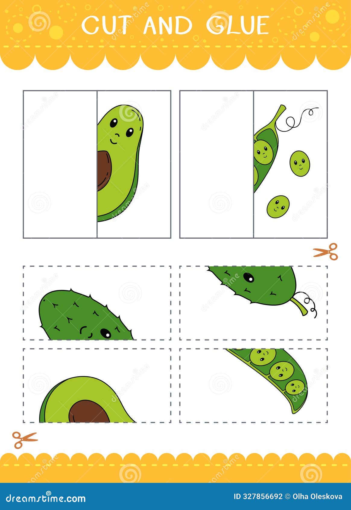 Simple Educational Game Coloring Page Cut And Glue Sitting Baby Horse ...