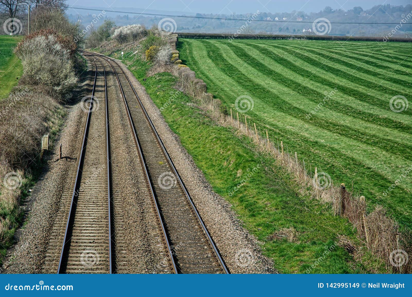 Train Tracks and Tracks in the Grass Stock Image - Image of lines ...