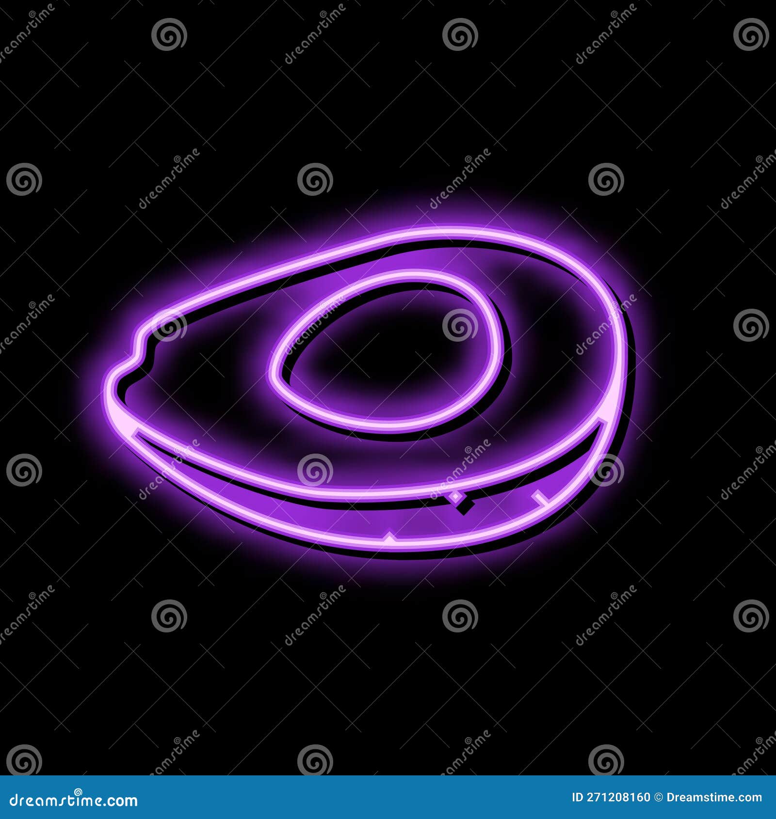Cut Green Avocado Neon Glow Icon Illustration Stock Vector ...