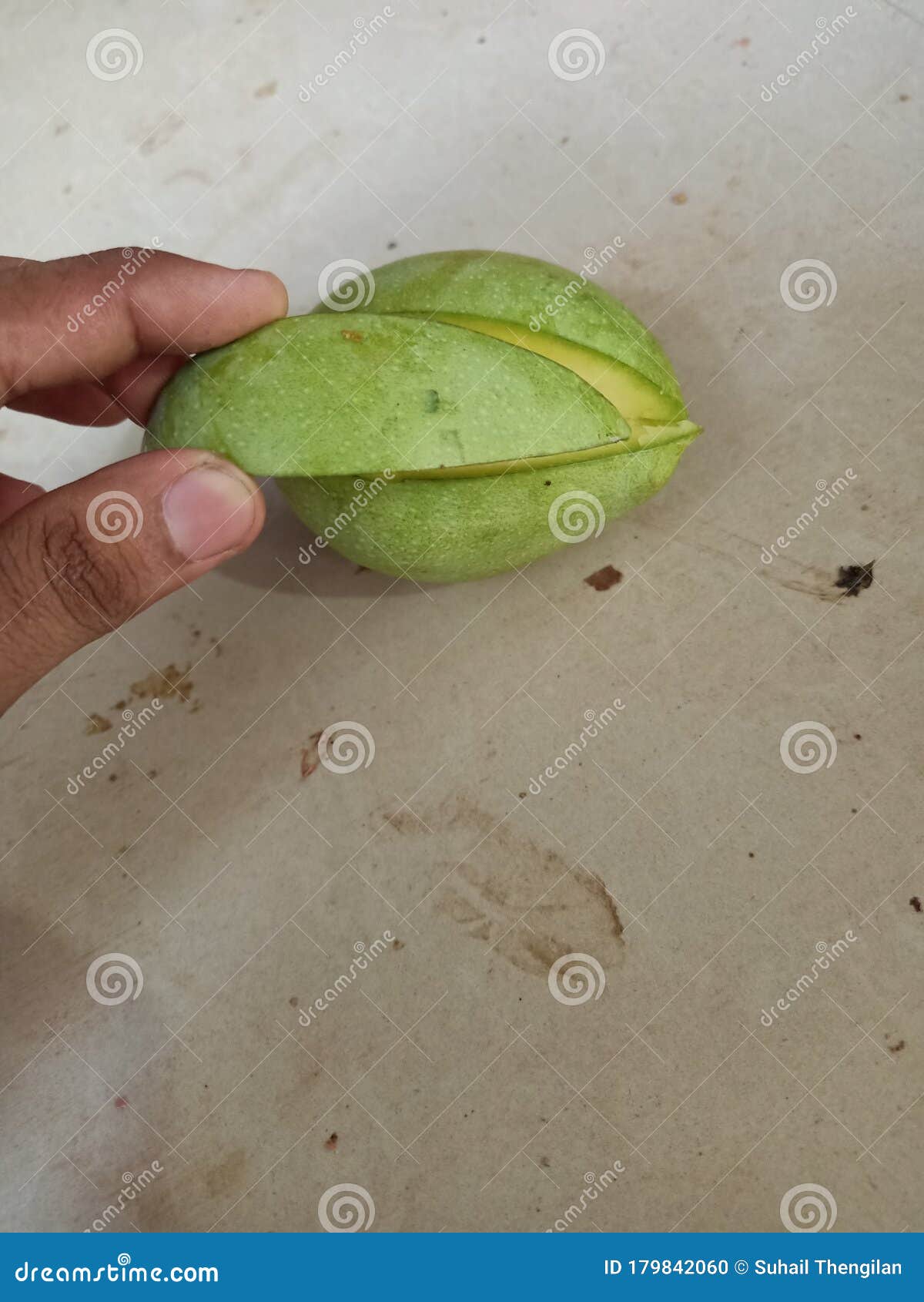 Cut of green mango stock photo. Image of food, plant - 179842060