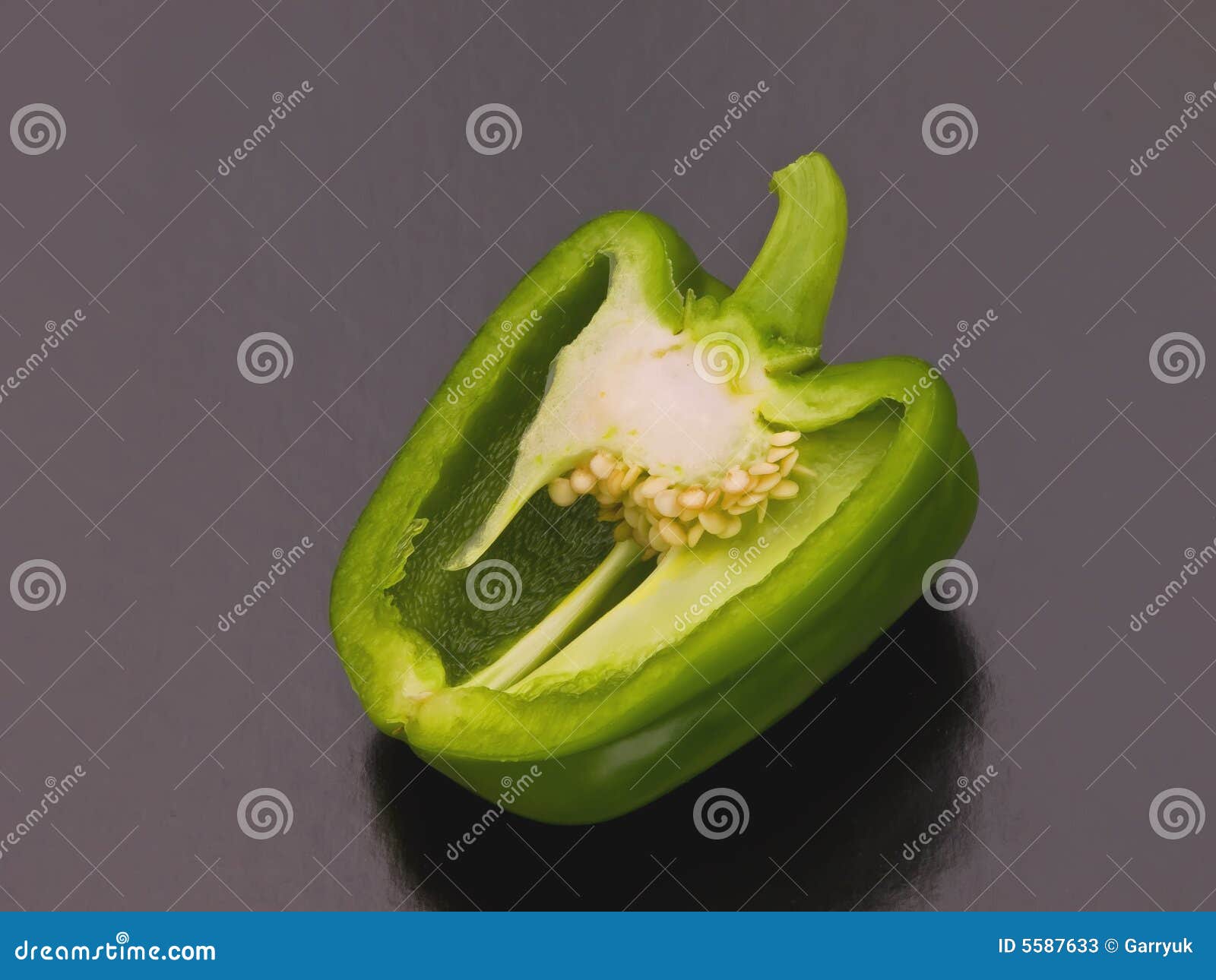 Cut green pepper. stock image. Image of black, healthy - 5587633