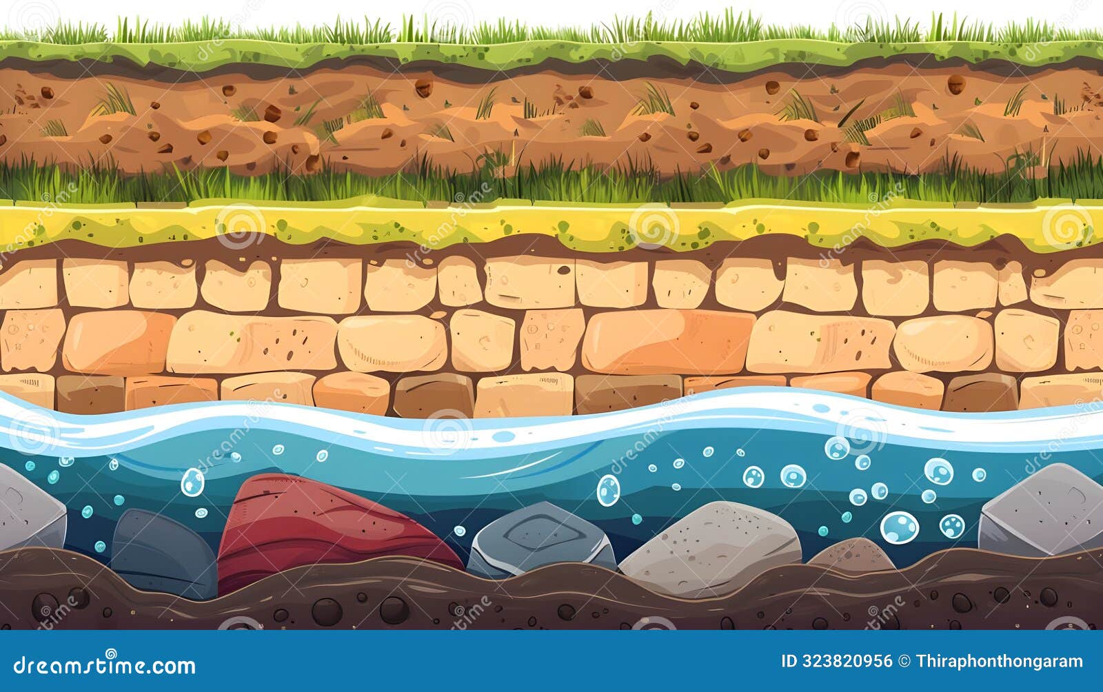 Cut ground layer for game stock illustration. Illustration of lumpy ...