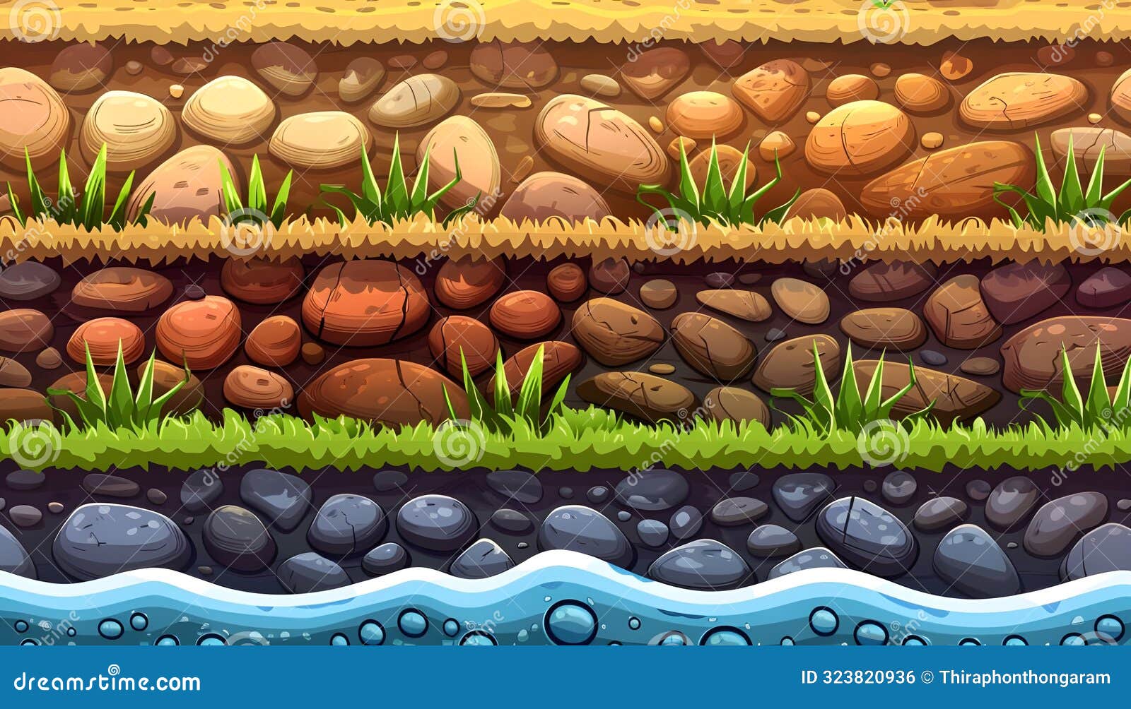 Cut ground layer for game stock illustration. Illustration of game ...