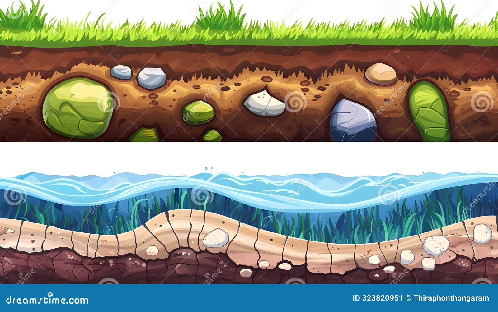 Cut ground layer for game stock illustration. Illustration of surface ...
